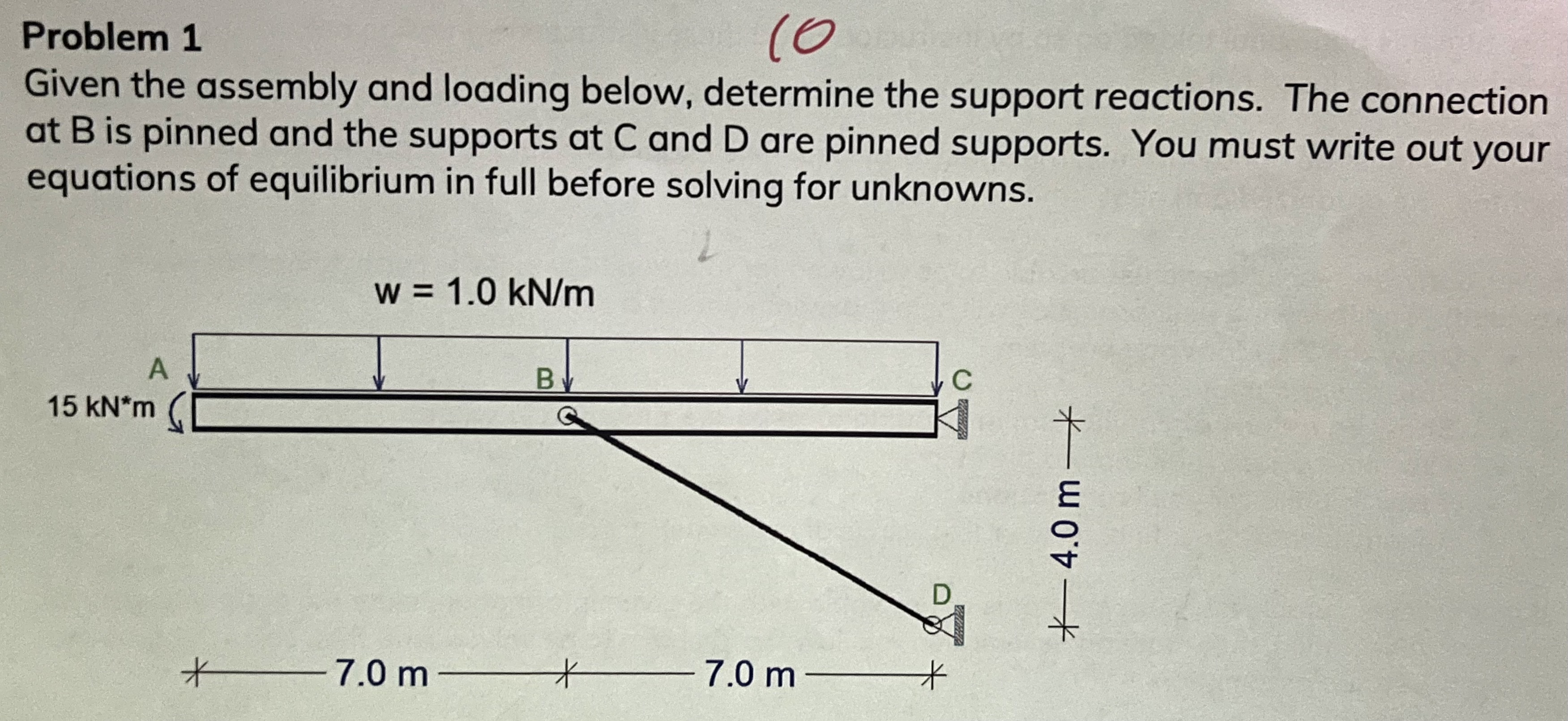 Solved Problem 1Given the assembly and loading below, | Chegg.com