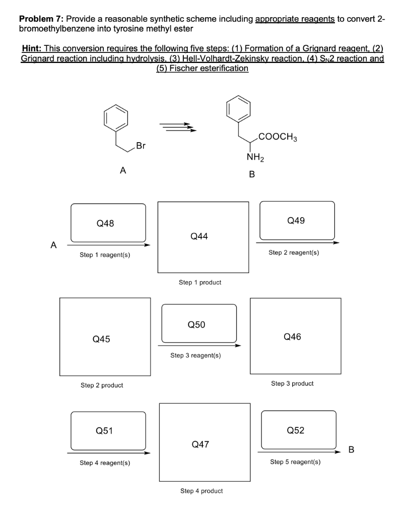 Solved Problem 7: Provide a reasonable synthetic scheme | Chegg.com