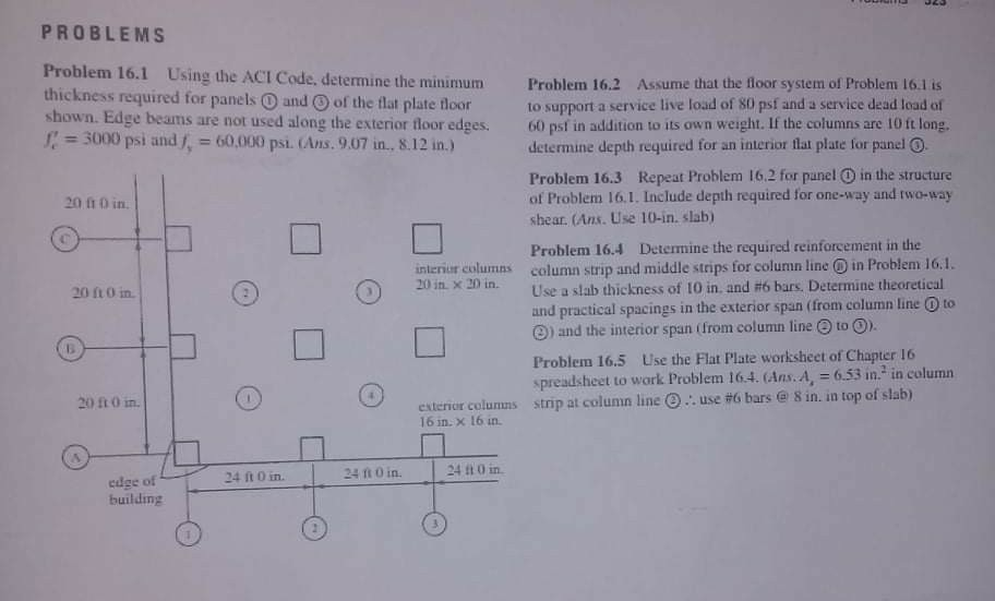 PROBLEMS Problem 16.1 Using the ACI Code determine | Chegg.com