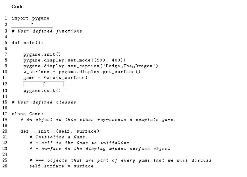 Solved init_method of the Game class bound to when init_ is | Chegg.com