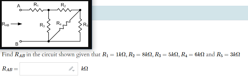 Solved Find RAB in the circuit shown given that | Chegg.com