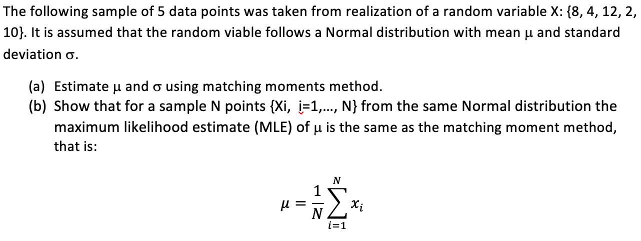 Solved The following sample of 5 data points was taken from | Chegg.com