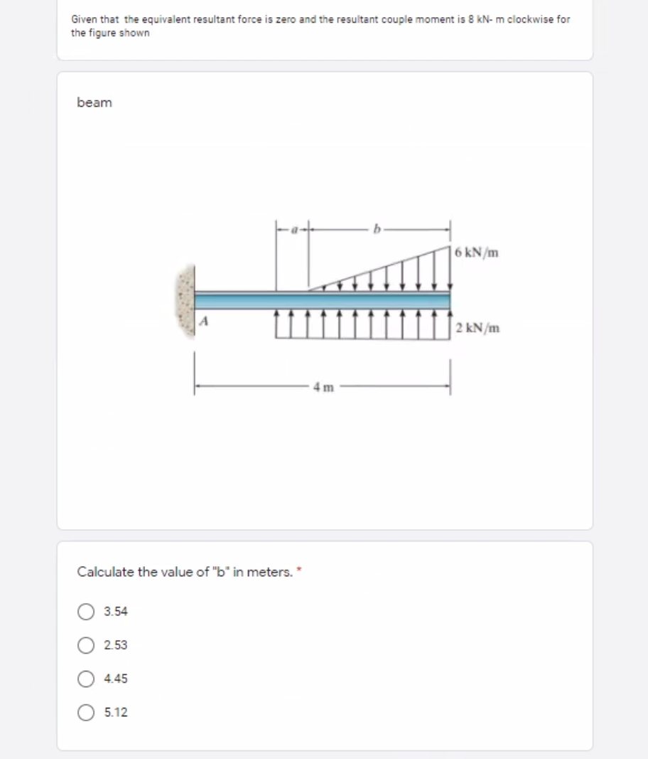 Solved Given that the equivalent resultant force is zero and | Chegg.com