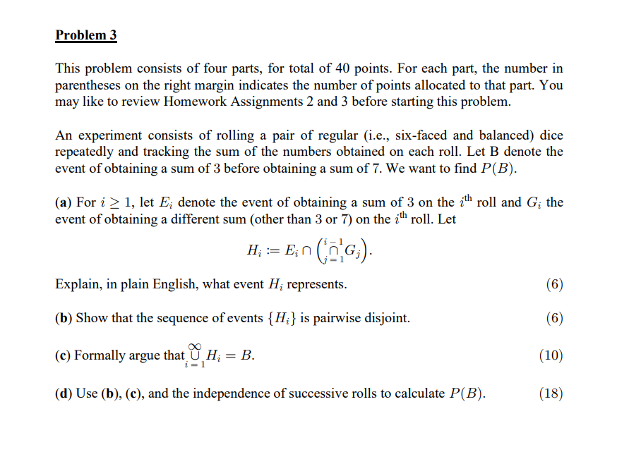 Solved This problem consists of four parts, for total of 40 | Chegg.com
