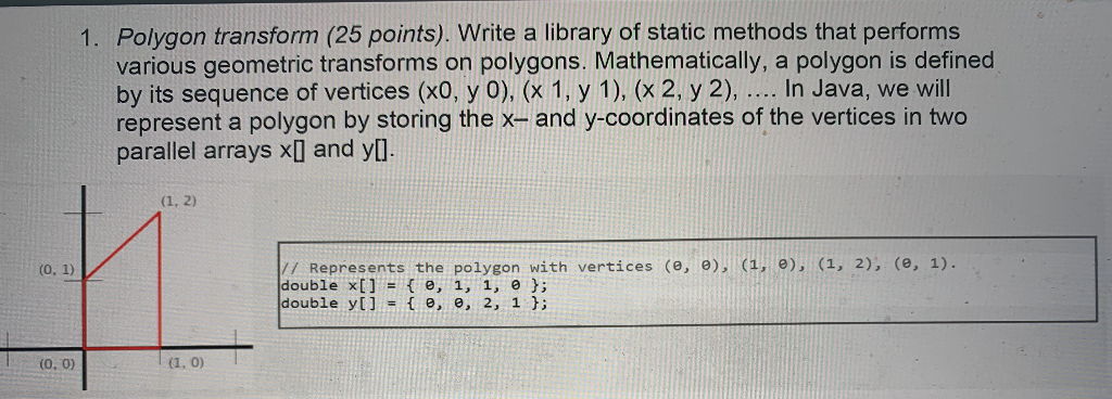 Solved 1. Polygon transform (25 points). Write a library of | Chegg.com