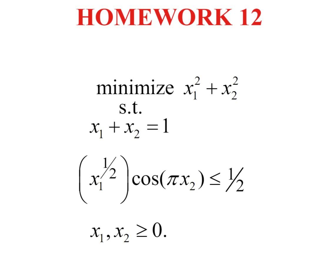 Solved HOMEWORK 12 s.t. | Chegg.com