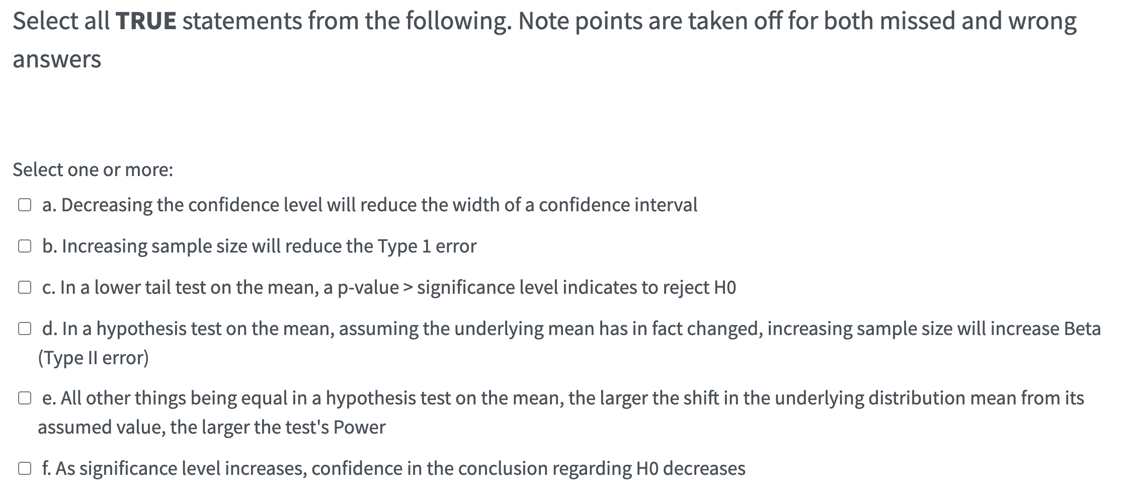 Solved Select all TRUE statements from the following. Note | Chegg.com