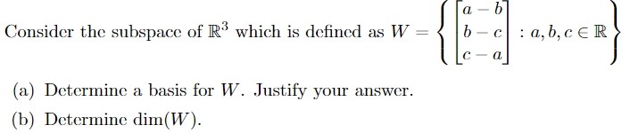 Solved Consider the subspace of R3 which is defined as | Chegg.com