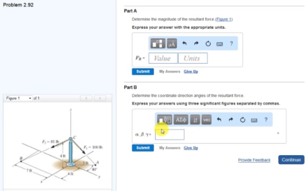 Solved Problem 2.92 Part A Determine the magnitude of the | Chegg.com