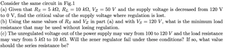 Solved Consider the same circuit in Fig.1 (a) Given that Rs | Chegg.com