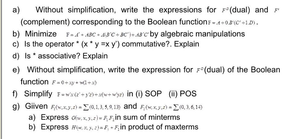Solved a) Without simplification, write the expressions for | Chegg.com