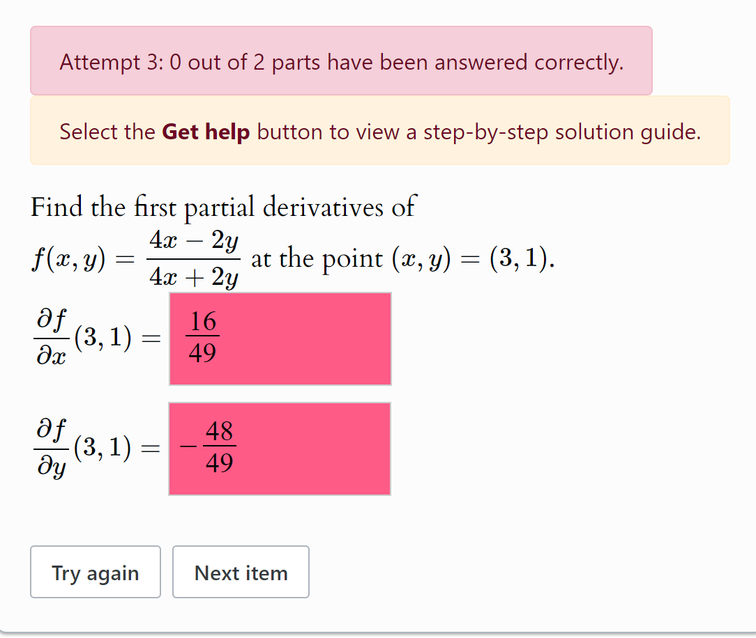 Solved Attempt 3: 0 ﻿out of 2 ﻿parts have been answered | Chegg.com