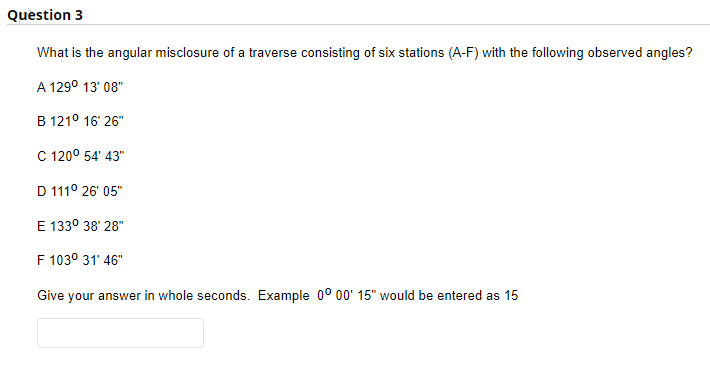 Solved What Is The Angular Misclosure Of A Traverse