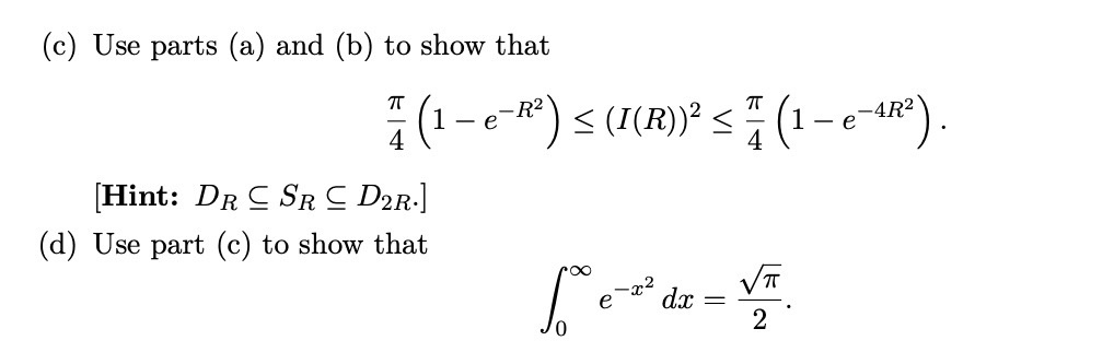 Solved (c) Use parts (a) and (b) to show that | Chegg.com