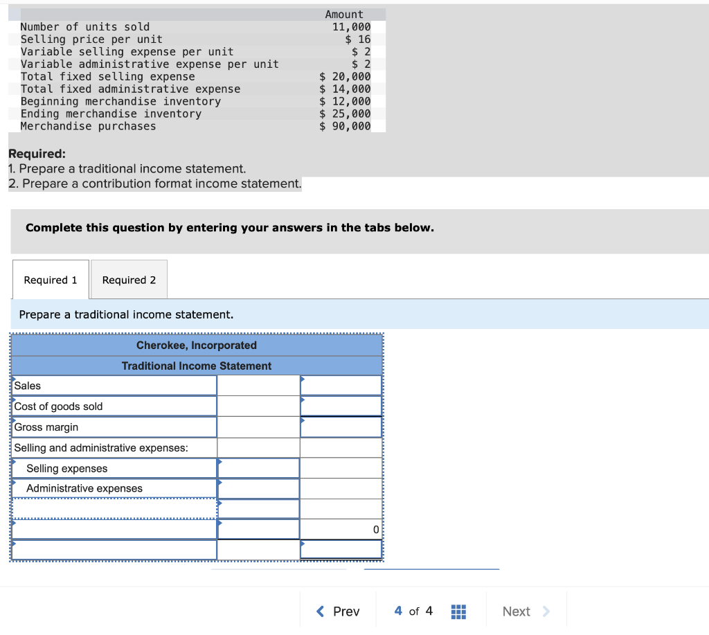 Solved Number of units sold Selling price per unit Variable | Chegg.com