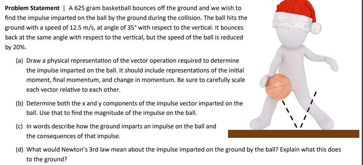 Solved Problem Statement | A 625 gram basketball bounces off | Chegg.com