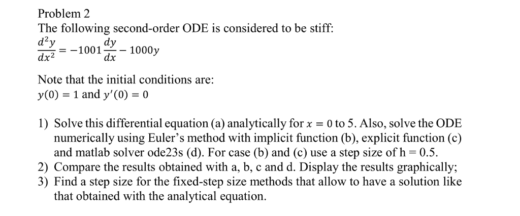 Solved Problem 2 The following second-order ODE is | Chegg.com