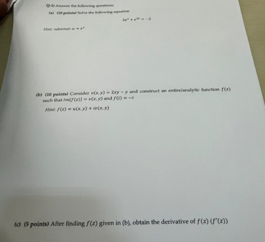 Solved Q-1) Answer the following questions: (a) (10 points) | Chegg.com