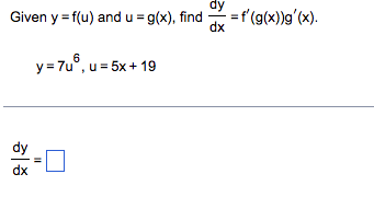 Solved Given y=f(u) and u=g(x), find dxdy=f′(g(x))g′(x). | Chegg.com