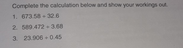 Solved Complete the calculation below and show your workings | Chegg.com