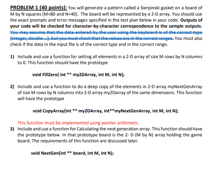 Solved PROBLEM 1 (40 points): You will generate a pattern | Chegg.com