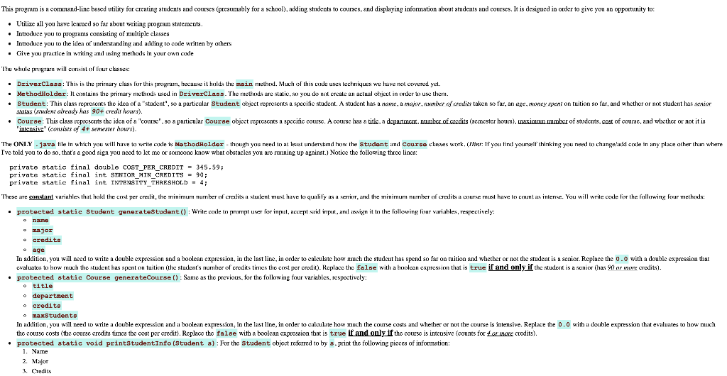 Solved import java.util.Scanner; public class MethodHolder | Chegg.com
