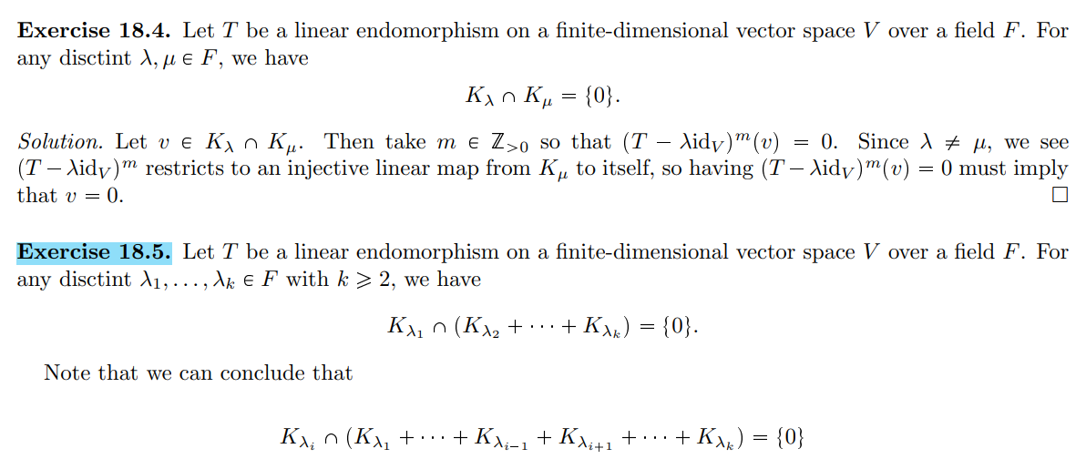 Solved Exercise 18.4. Let T be a linear endomorphism on a | Chegg.com