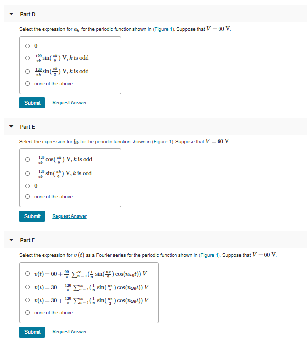 Solved Part A Specify w, in radians per second for the | Chegg.com