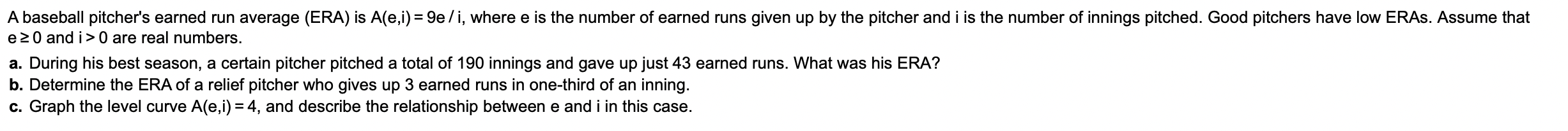 Solved e≥0 and i>0 are real numbers. a. During his best | Chegg.com