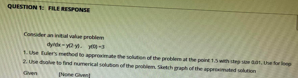 Solved Consider an initial value problem dy/dx=y(2−y),y(0)=3 | Chegg.com
