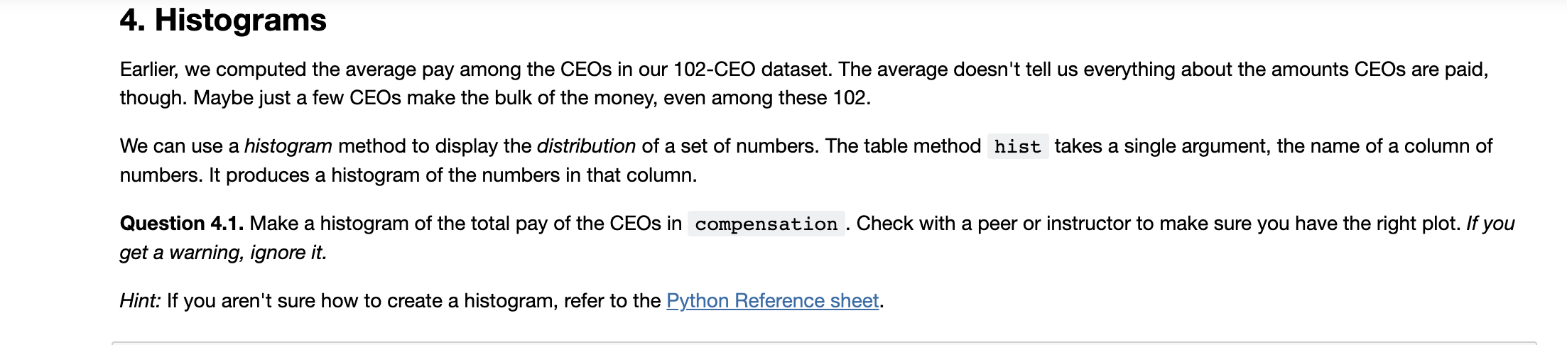Solved Earlier, we computed the average pay among the CEOs | Chegg.com