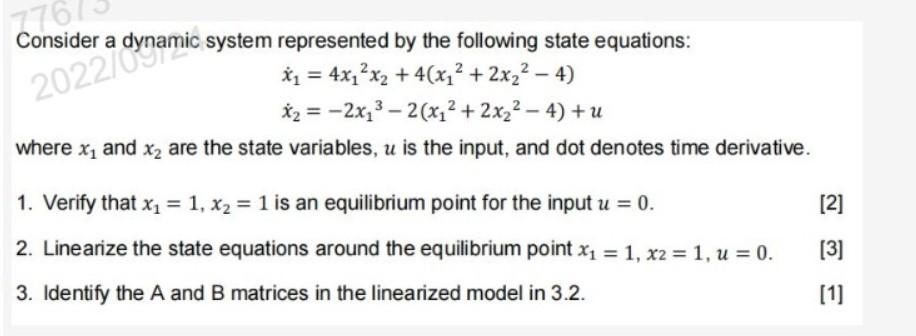 Solved Consider a dynamic system represented by the | Chegg.com