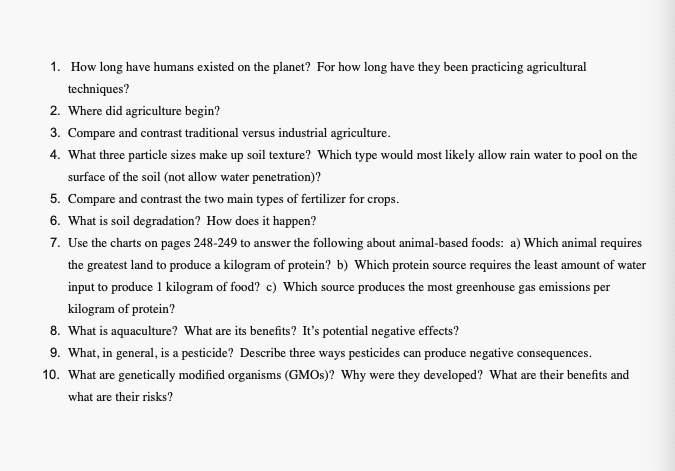 Solved 1. How long have humans existed on the planet? For | Chegg.com