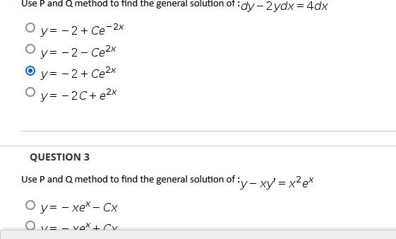 Solved Use P and Q method to find the general solution of: | Chegg.com