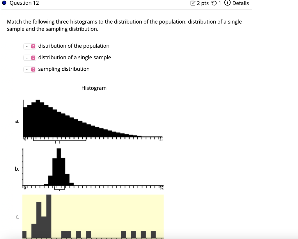 Solved Match the following three histograms to the | Chegg.com