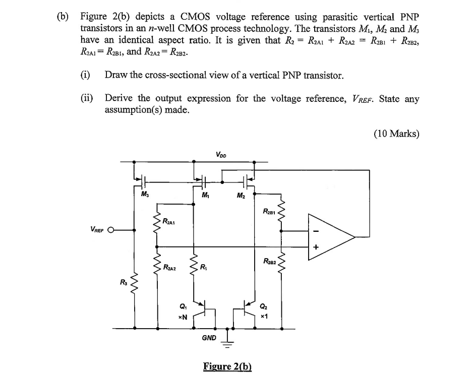 Solved (b) Figure 2(b) depicts a CMOS voltage reference | Chegg.com