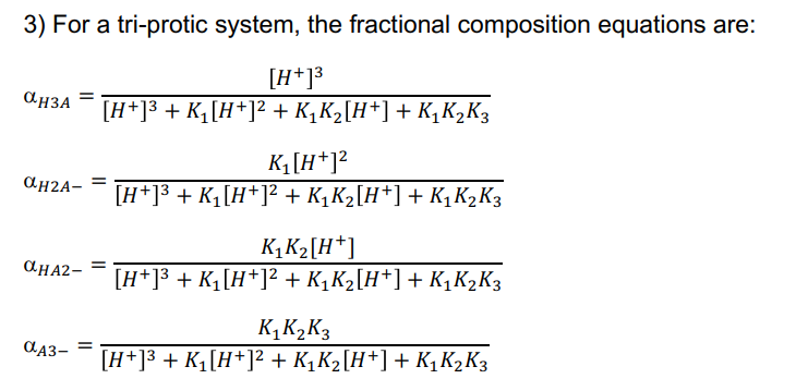 3) For a tri-protic system, the fractional | Chegg.com