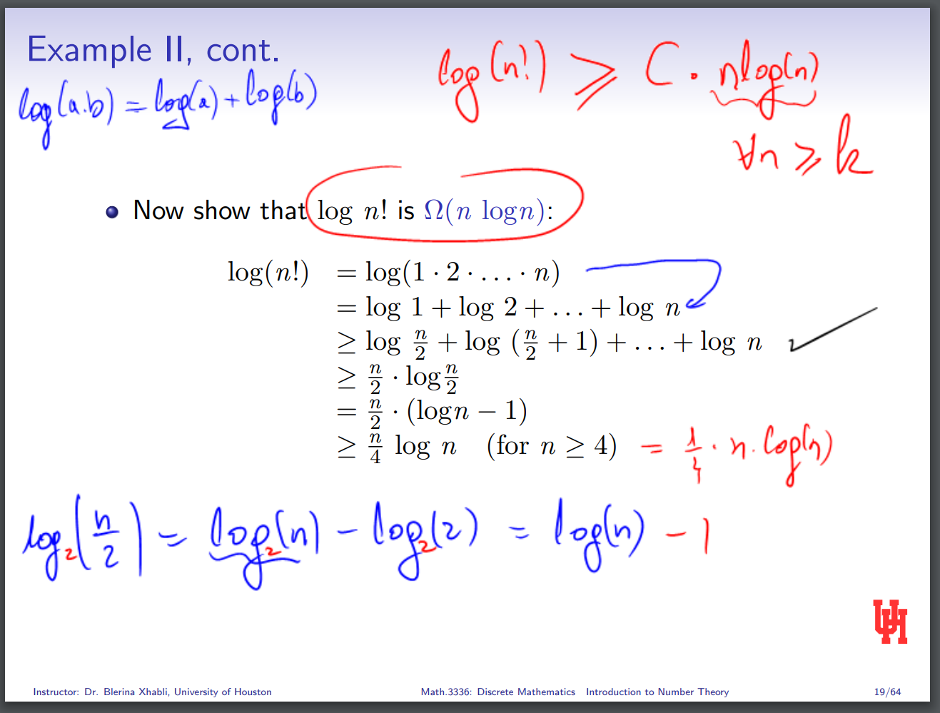 Solved Can someone please explain where n/2 * log(n/2) comes | Chegg.com