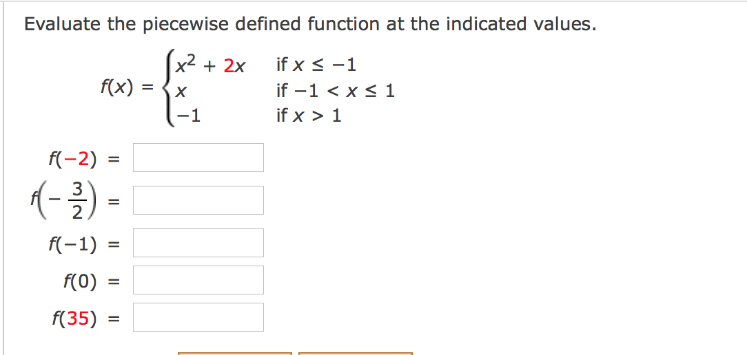 Solved Evaluate The Piecewise Defined Function At The Chegg