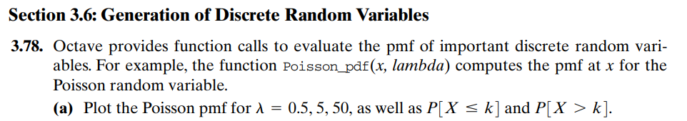 Solved Section 3.6: Generation of Discrete Random Variables | Chegg.com