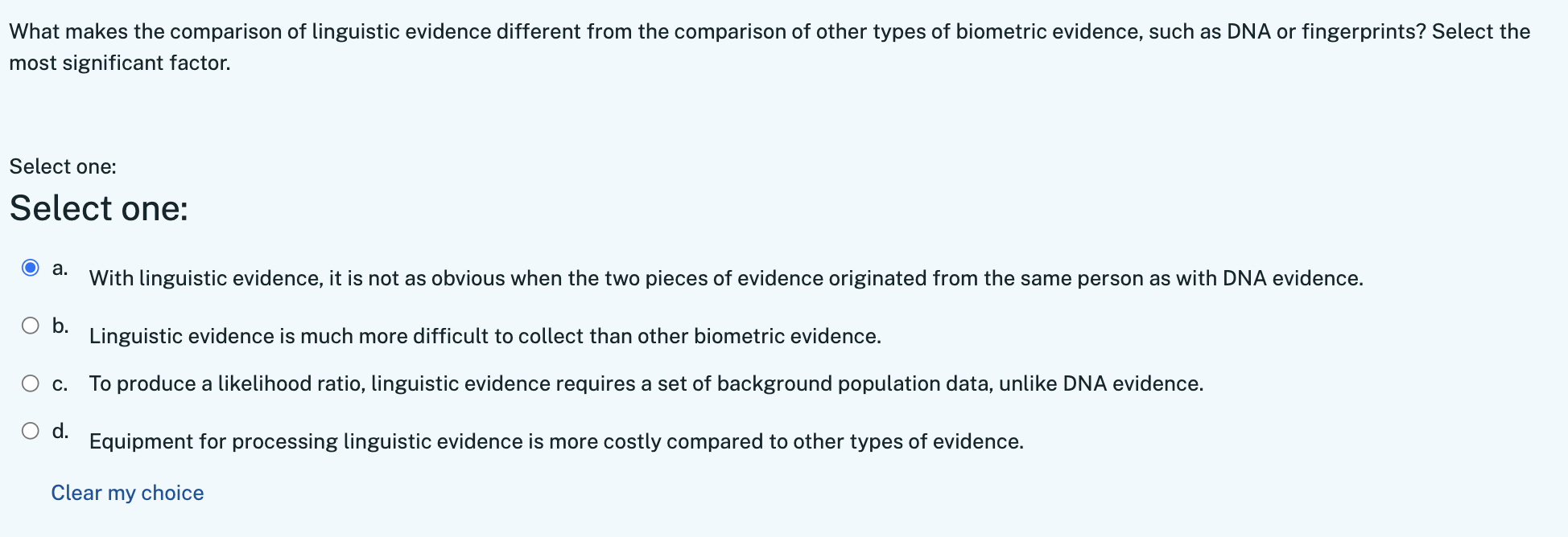 Solved What makes the comparison of linguistic evidence | Chegg.com