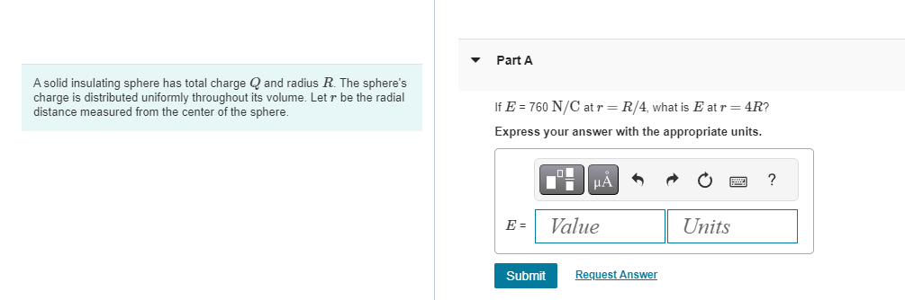 Solved A solid insulating sphere has total charge Q and | Chegg.com