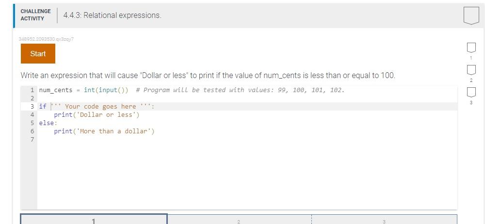 Solved CHALLENGE ACTIVITY 4.4.3: Relational expressions. u | Chegg.com