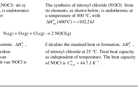Solved NOCI) uit sy , is endotermies The synthesis of | Chegg.com
