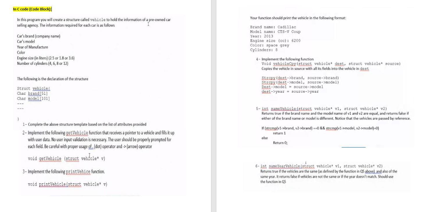 Solved In C Code Code Block Your Function Should Print
