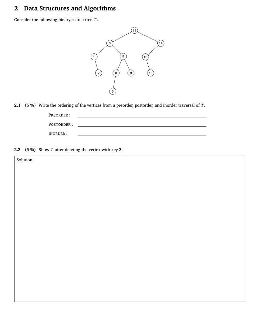 Solved 2 Data Structures and Algorithms Consider the | Chegg.com