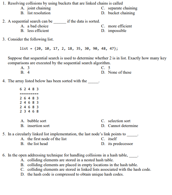 Solved 1. Resolving collisions by using buckets that are | Chegg.com