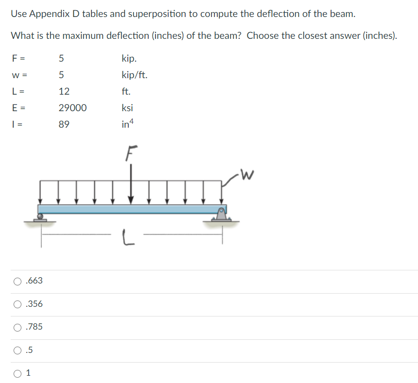 Solved Use Appendix D tables and superposition to compute | Chegg.com
