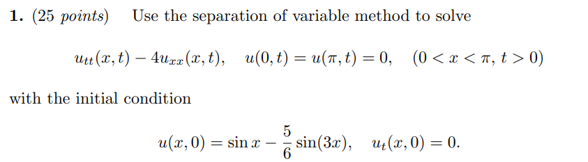Solved This is a partial differential equations problem. | Chegg.com