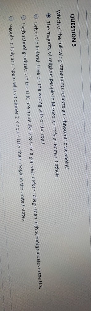 Solved QUESTION 3 Which of the following statements reflects | Chegg.com